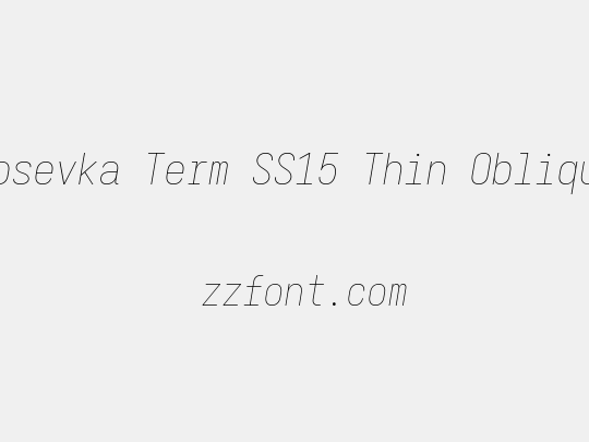 Iosevka Term SS15 Thin Oblique - 众字网