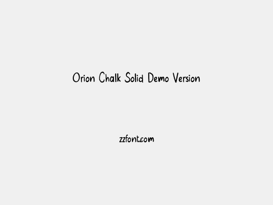 Orion Chalk Solid Demo Version - 众字网